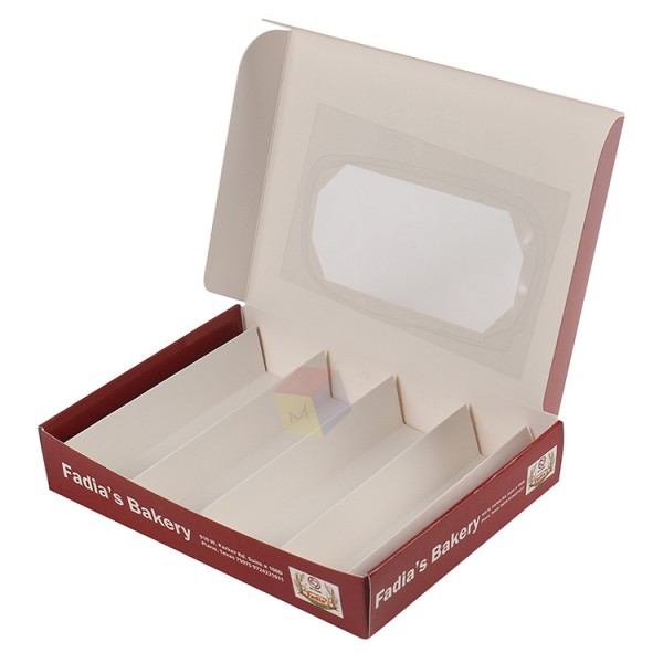 Quality Custom Printed Paperboard Pastry Cookie Box with Dividers Custom Order Clear for sale