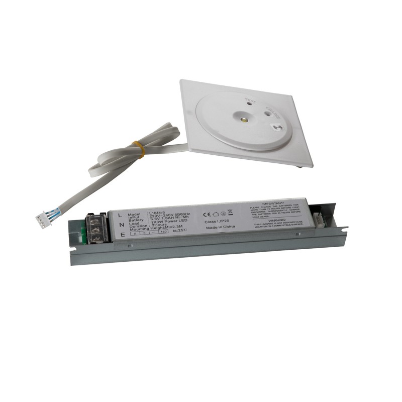Quality Non Maintained IP20 LED Recessed Emergency Light Fire Exit Sign 220V L104N-3 for sale