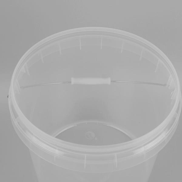 Quality 10L Transparent Plastic Bucket with Lid, 25cm Top Diameter for sale
