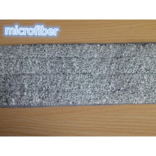 Quality 13*47Cm Grey Microfiber Wet Mop Pads Woven Coral Fleece Free Hand Washing for sale