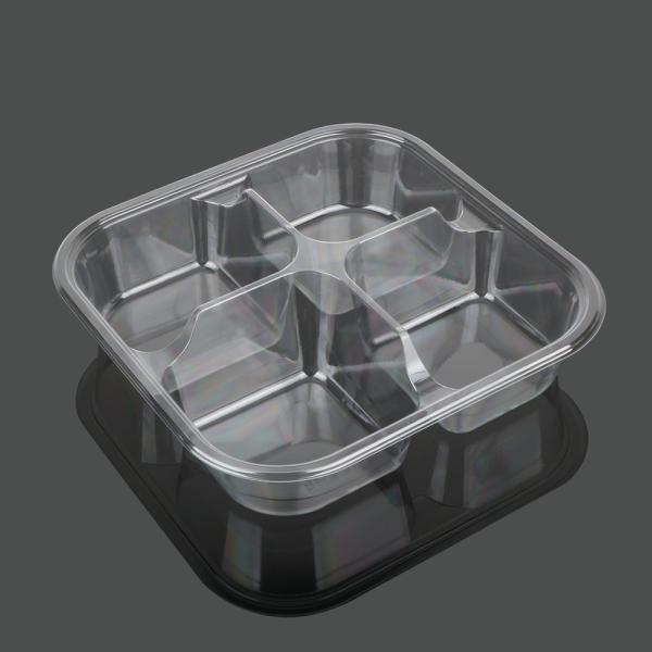 Quality Fruit Packaging 5cm Disposable Plastic Food Box With Divider for sale