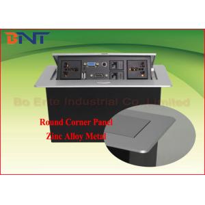 Quality Multi Function Conference Desktop Pop Up Power Socket Box Zinc Alloy Round for sale