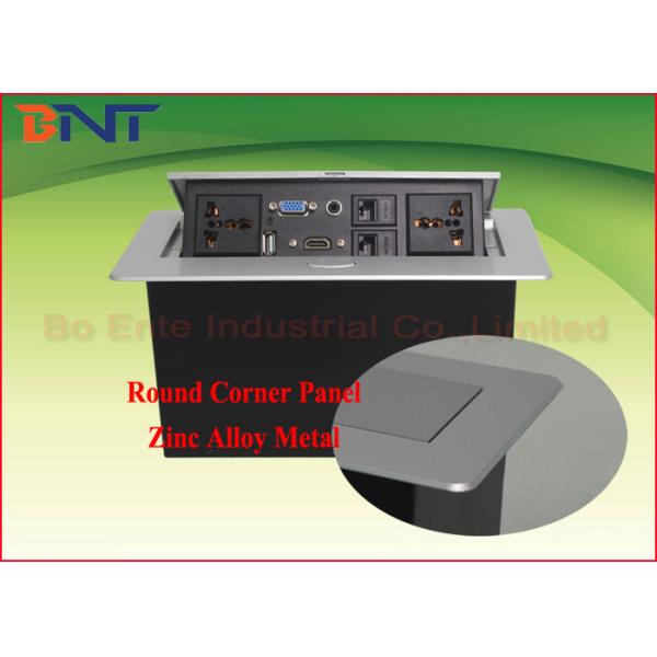 Quality Multi Function Conference Desktop Pop Up Power Socket Box Zinc Alloy Round for sale