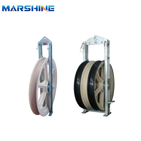 Quality 1160mm Large Diameter Stringing Block With Nylon Sheave Lifting Cable Pulley Electric Block for sale