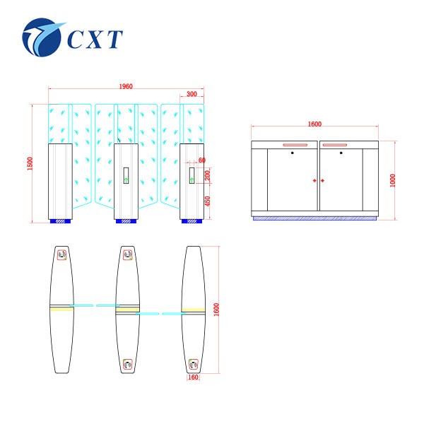 Quality High Security Glass Swing Turnstile Access Control Multifunctional 510H for sale