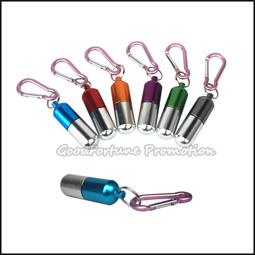 Quality customed printed logo aluminum alloy pill box case organizer keychain keyrings gift for sale