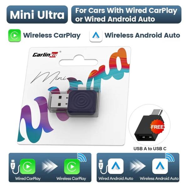 Quality Bluetooth Version 5.4 Carlinkit Ultra Wireless Carplay Adapter for iPhone and for sale