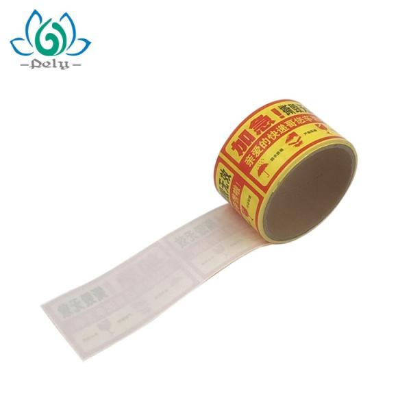 Quality Two Layers Rectangle Custom Logo Printing Linerless Labels for sale