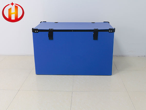 Quality Blue Waterproof PP Corrugated Plastic Box With Lid Flat Surface for sale