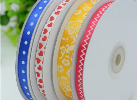 Quality Customized Print Satin Grosgrain Ribbon with Logo For Wrapping Decoration for sale