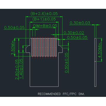 Quality Pitch 0.5mm Fpc Connector 4 Pin To 68 Pin Right Angle 90° Easy On Smt Type H 2 for sale