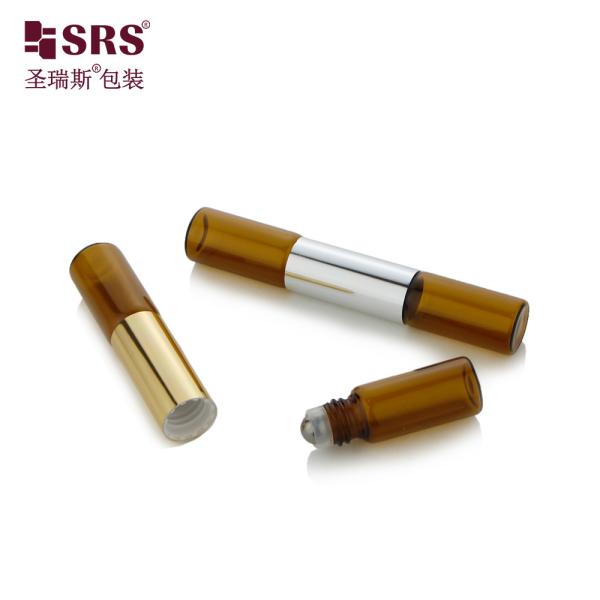 Quality SGB2-5+5ML Dual Side Tube Perfume Oi Glass Roller Bottle With Stainless Steel Ball for sale