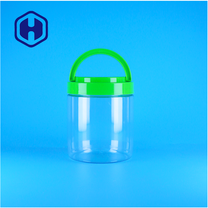 Quality Food Grade Sealable Empty Plastic PET Clear Round Peanut Butter Screw Handle Cap for sale