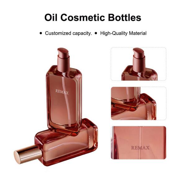 Quality Craftsmanship 100ml Pink Gradient Glass Oil Bottle For Cosmetic for sale