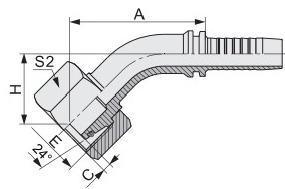 20541 Series 45 Degree Metric Female 24 Degree Cone O-Ring Parker