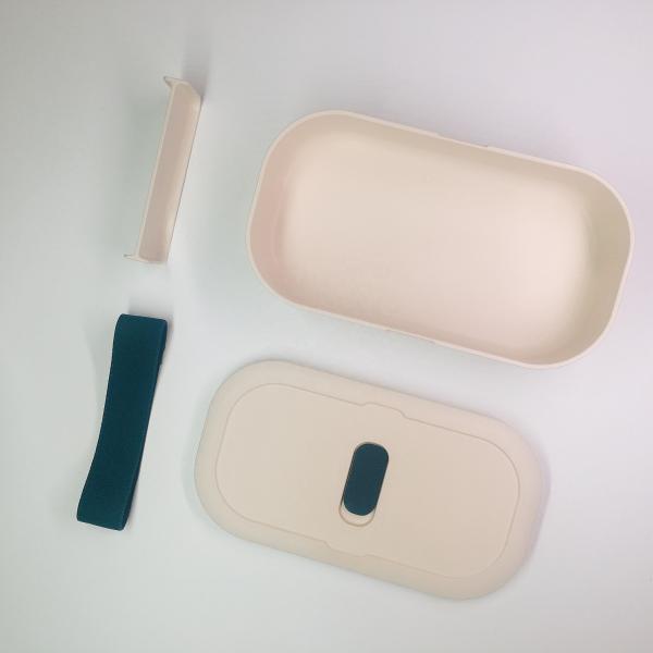 Quality Single Layer Waterproof Plastic Lunch Box with Partition and Blue Bamboo Fiber for sale