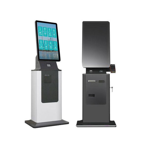 Quality 27 32 Inch Touch Screen Kiosk OEM Self Service Payment Kiosk Cash Acceptor Sports Betting Kiosk SDK Floor Standing Metal Case for sale