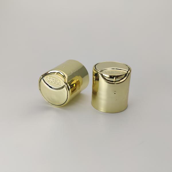 Quality Electroplated Golden PP 20mm Disc Top Cap For Plastic Bottle for sale