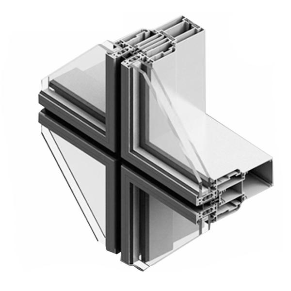 Quality 6063 T5 Aluminum Extrusion Curtain Wall Profile , Aluminum Glass Wall Rail Profile for sale