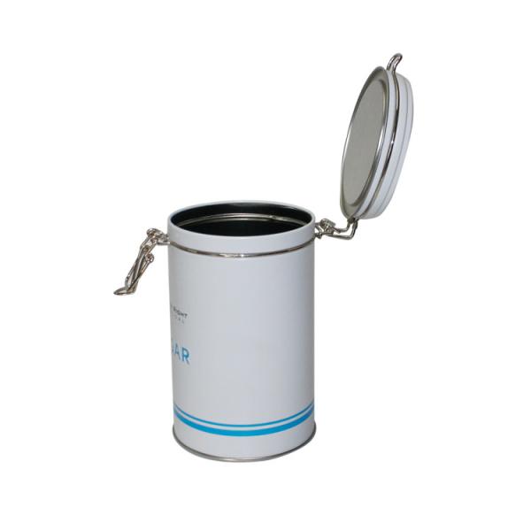 Quality Coffee Tin Can Round Tin Containers with Lids Cylinder Metal Coffee Box for sale