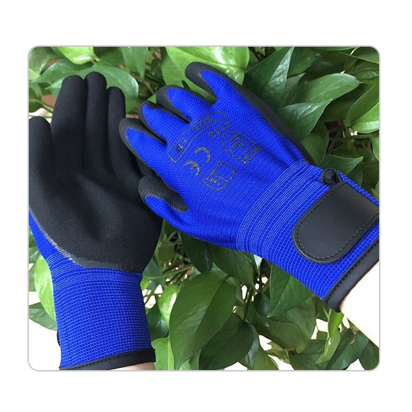 Quality Blue U3 Knitted Liner Black Nitrile Gloves for sale