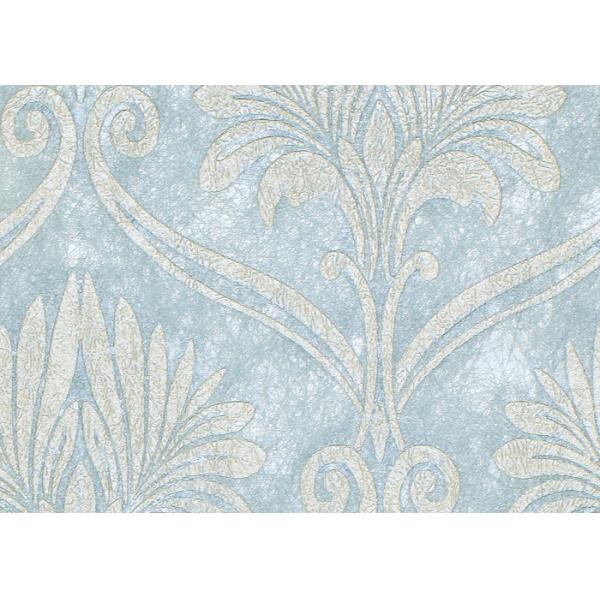Quality Soundproof Removable European Style Wallpaper , Blue 3d Silver Wallpaper for sale