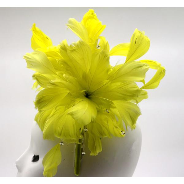 Quality Year Occasion Stripped Goose Feather Flower Mount with Headband and 30% Deposit for sale