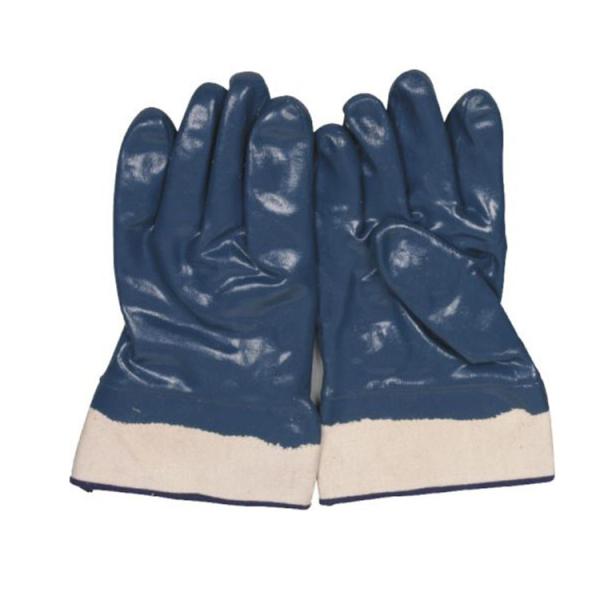 Quality N51001-J/51001-I Heavy Duty Canvas Cuff Nitrile Work Safety Glove for Chemical Industry for sale