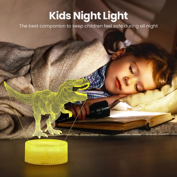 Quality 36V 3D Dinosaur Lamp 16 Colors Changing Acrylic Plastic Remote Control Lighting for sale