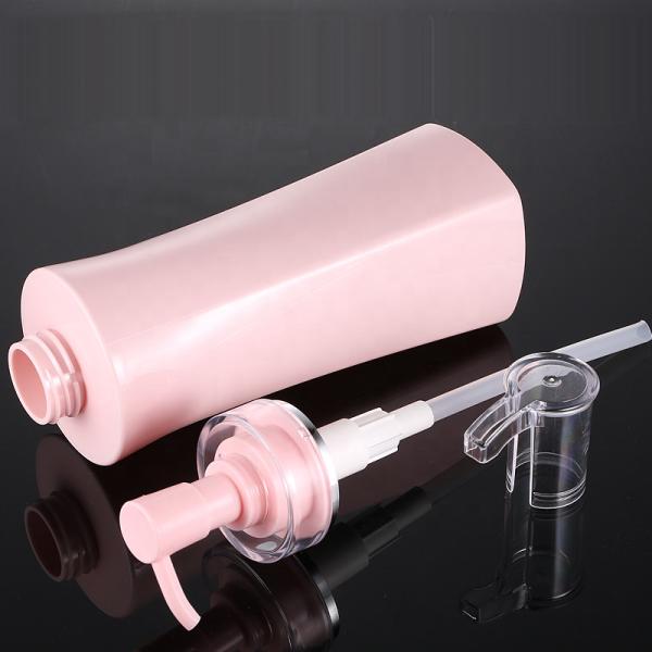 Quality Wholesale 350ml 500ml Luxury Pink Square Airless Refillable Shower Gel Empty for sale