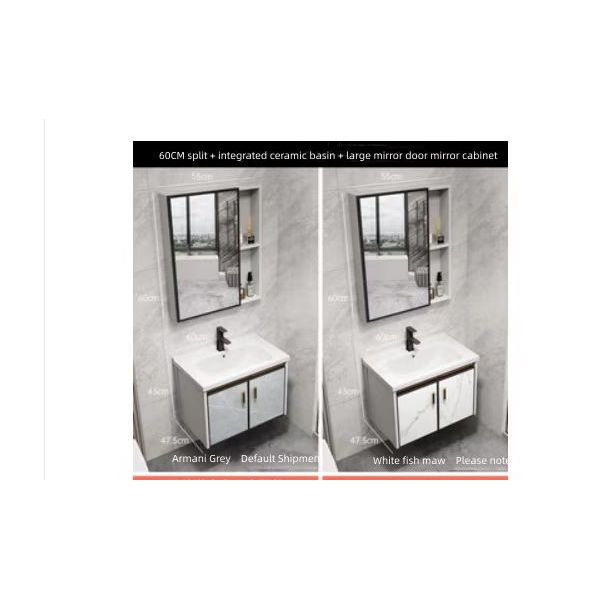 Quality Mirror Modern ODM Floor Bathroom Cabinet Fully Assembled for sale