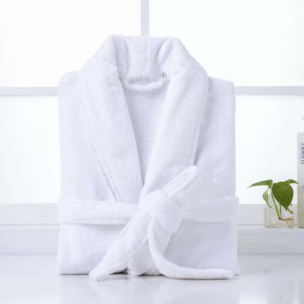 Quality Custom Soft Terry Towelling Dressing Gown 100% Cotton With Solid Pattern for sale