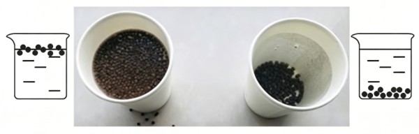 Test of sinking and floating properties of extruded feed pellets