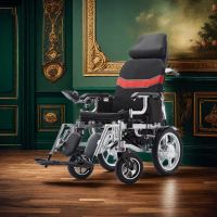 Quality Steel Battery Rollator for Elderly Care Dual Function Wheelchair and Commode for sale