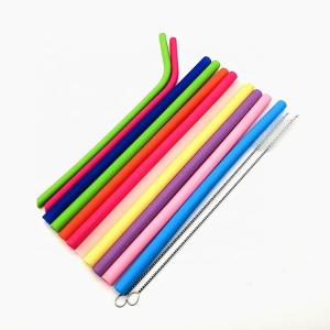 Quality Custom Foldable Reusable Silicone Drinking Straws Eco Friendly With Cleaning for sale