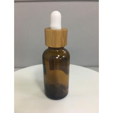 Screw Cap 30ml Bamboo Cosmetic Packaging Boston Glass Dropper Bottle