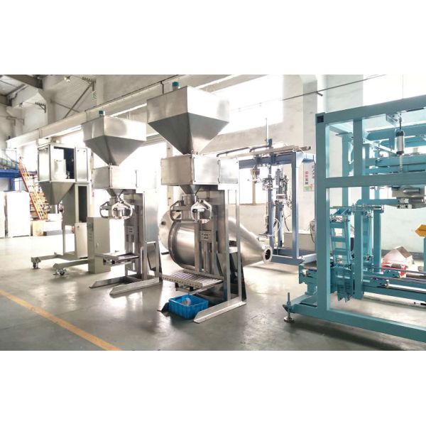 Quality Semi automatic Weighing Filling Sealing / Sewing Machine 25Kg Bagging Machine for sale