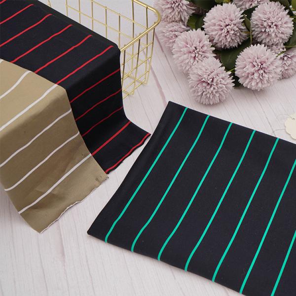 Quality Knitted Mercerized Cotton Fabric , Yarn Dyed 60S Cotton Striped Fabric for sale