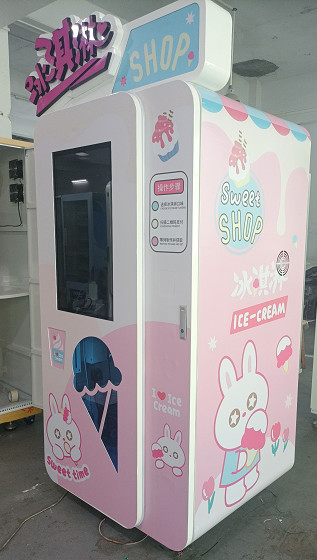 Quality Real Time Monitoring Cups Ice Cream Vending Machine With 32inch Touch Screen for sale