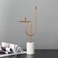 Quality Classic Marble Base 520mm 460mm Gold Metal Candle Holder for sale