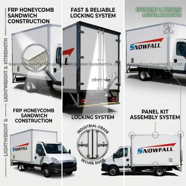 Quality Ventilation System Equipped FRP Honeycomb Dry Cargo Box with Panel Kit Assembly for sale