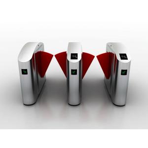 Quality Silver 220V Flap Turnstile Gate Retractable Barrier Entrance Access System for sale