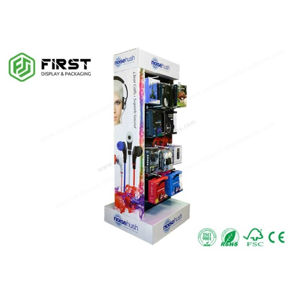 Quality Glossy Lamination Custom Bespoke Corrugated POP Displays Paper Cardboard Hook Displays for sale