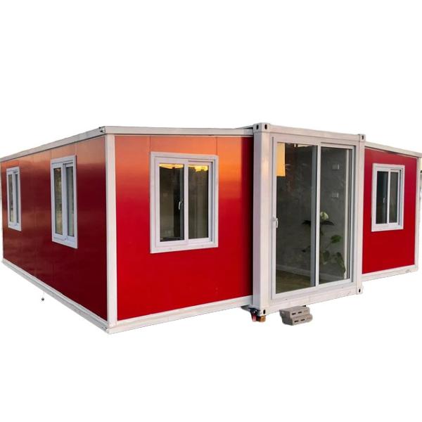 Quality china 20ft 40ft prefab mobile 3 in 1 foldable prefabricated home folding container expandable house with two room one hall for sale
