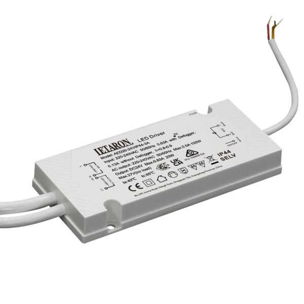 Quality 20W Slim LED Driver IP44 Waterproof 24V Power Supply with CE & UKCA Certificate for sale