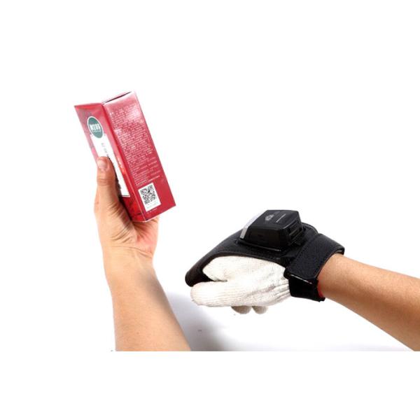 Quality 2D CMOS Portable Bluetooth Mini Ring Barcode Scanner with charger station for for sale