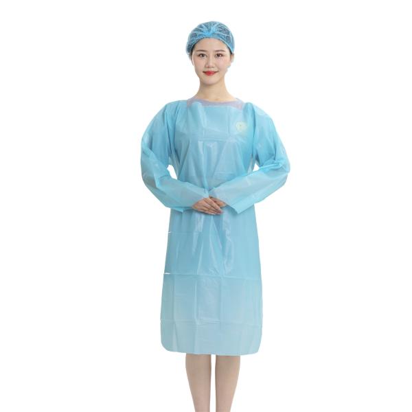 Quality Latex Free Medical Isolation Gown , Cpe Plastic Gown Environment Friendly for sale
