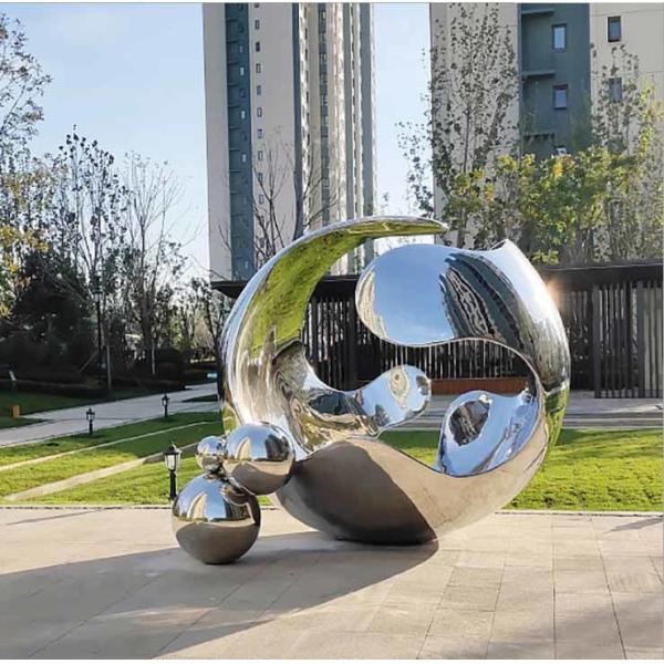 Quality 3.0 Meter High Welding Stainless Steel Sculpture for sale