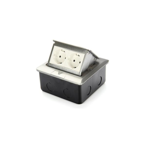 Quality Double Positions Germany Standard Socket Pop Up Floor Outlet 132*132*65mm for sale