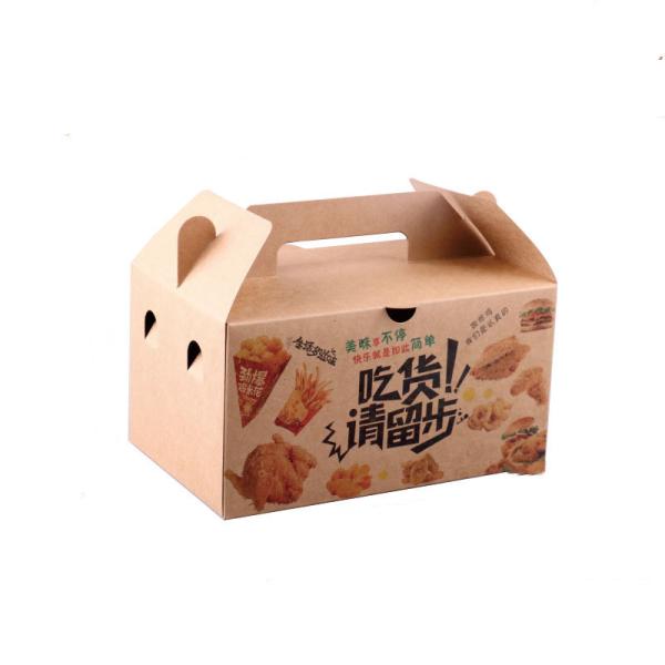 Quality Sustainable Fried Chicken Boxes Packaging Meal Paper Box UV Coating for sale